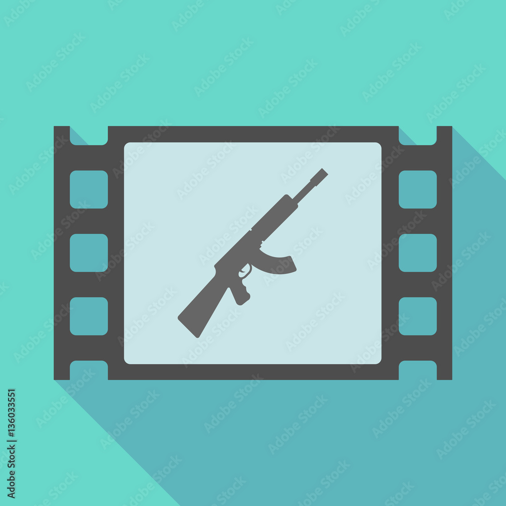 Long shadow film frame with a machine gun sign Stock Vector | Adobe Stock