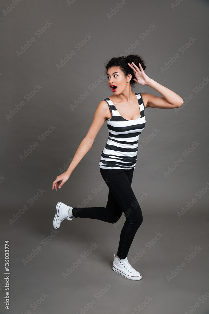 Scared Woman Running Away