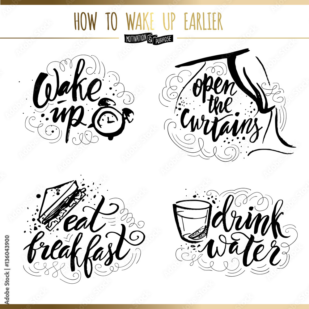 Healthy Lifestyles Daily Routine. Wake up, Open the curtains, Eat ...