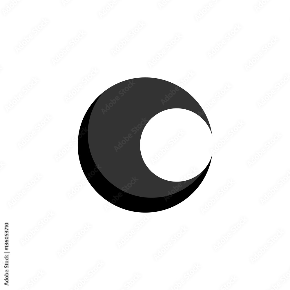 Abstract Moon Crescent Symbol Logo Vector Stock Vector | Adobe Stock