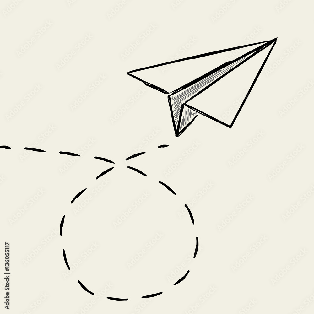 Paper Plane Drawing With Dashed Trace Line Stock Vector Adobe Stock paper-plane-drawing-with-dashed-trace-line-stock-vector-adobe-stock