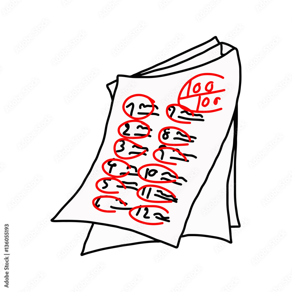 vector illustration hand drawn sketch of excellent score isolated on ...