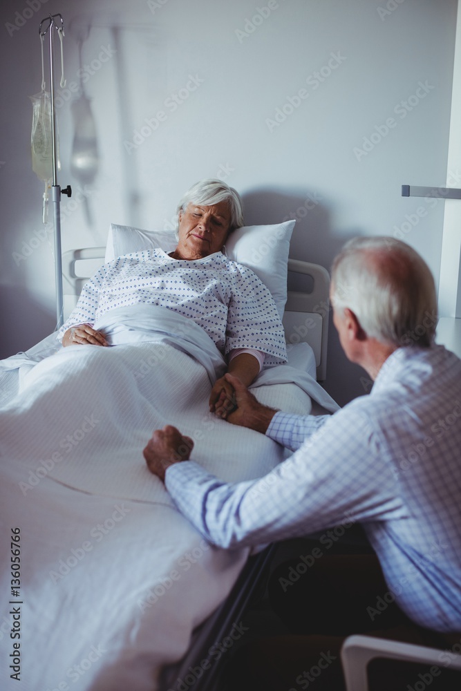 Man Sleeping In Hospital Bed