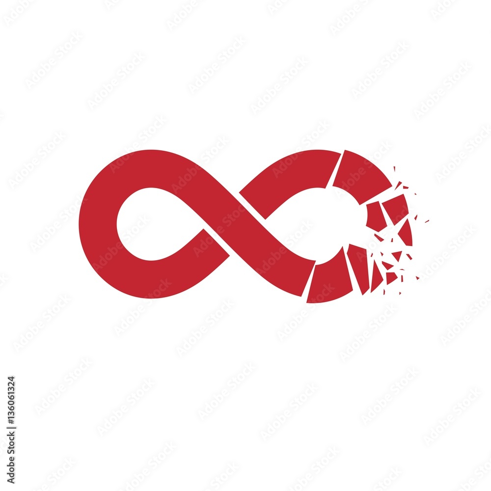 Crashed Infinity Loop vector symbol, conceptual logo special des Stock ...