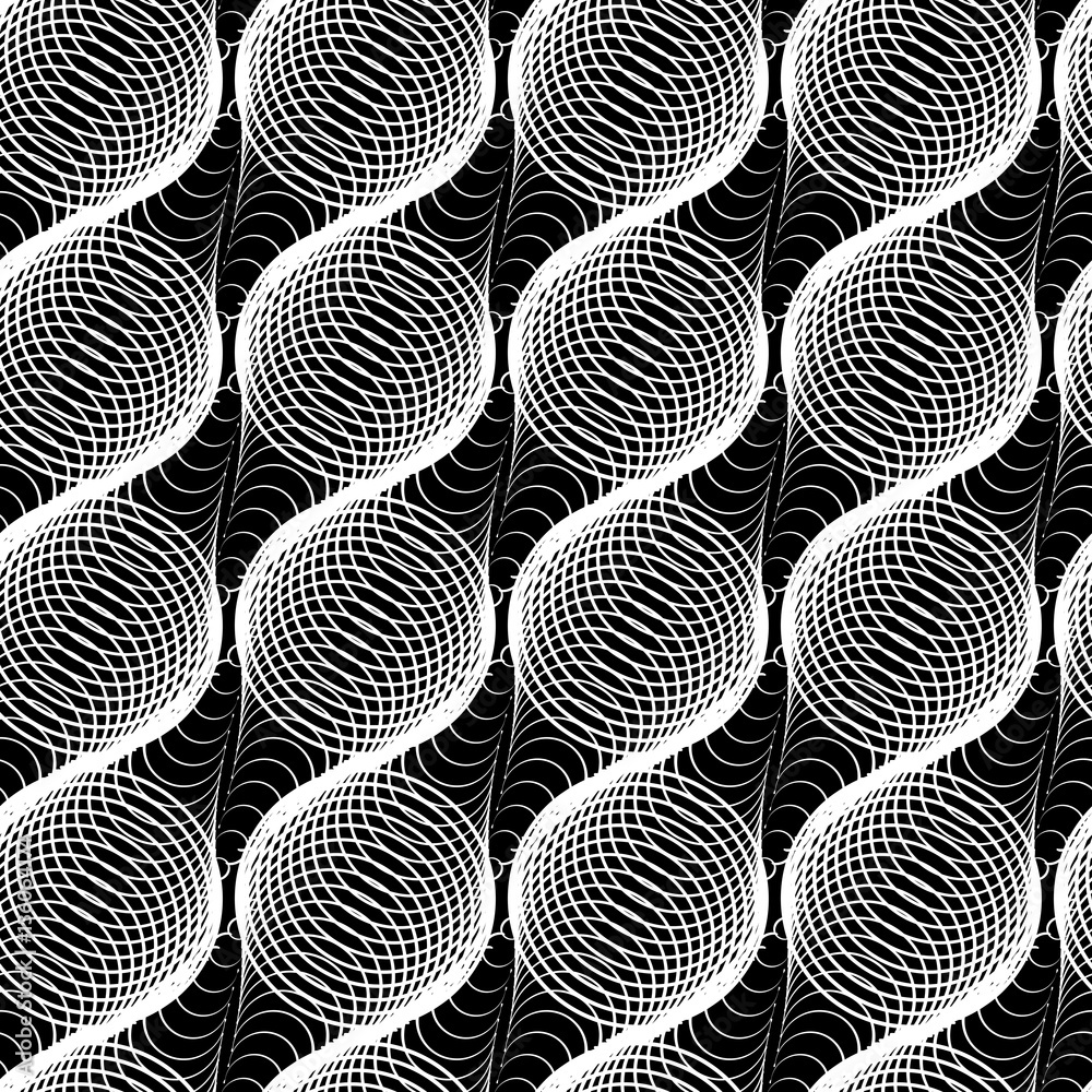 Abstract black and white seamless pattern. Raster clip art. Stock ...