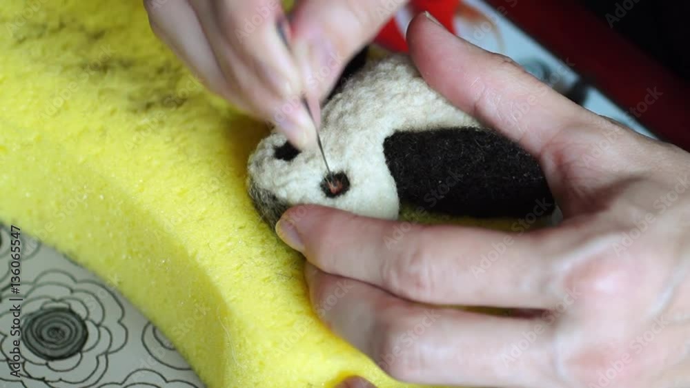 Felting activity - dry felting with needle Stock Video | Adobe Stock