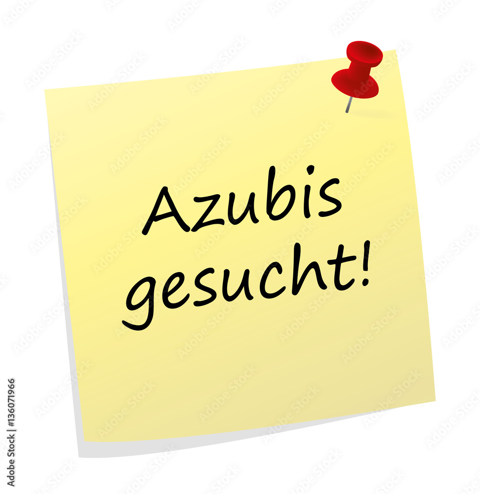 gelber Klebezettel - Azubis gesucht Stock Vector | Adobe Stock