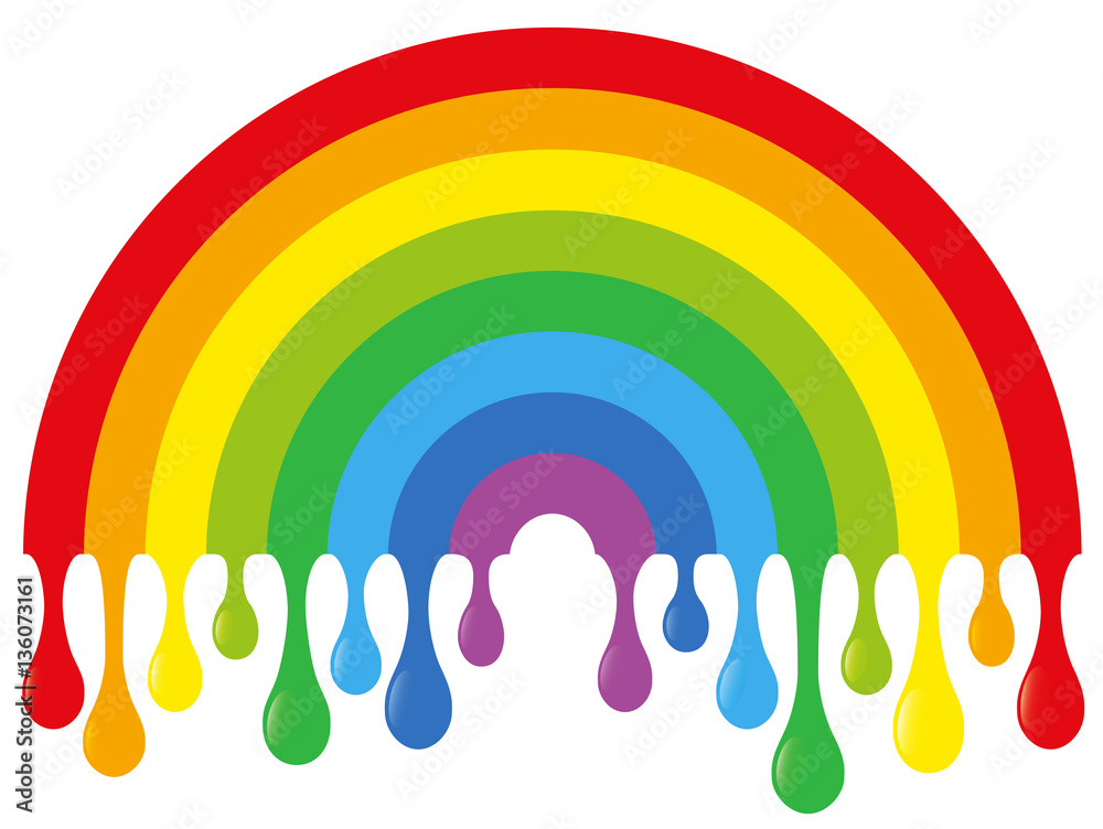 DRIPPING RAINBOW - isolated vector on white background. Stock Vector ...