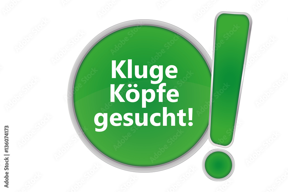 grüner Button - Kluge Köpfe gesucht Stock-Vektorgrafik | Adobe Stock