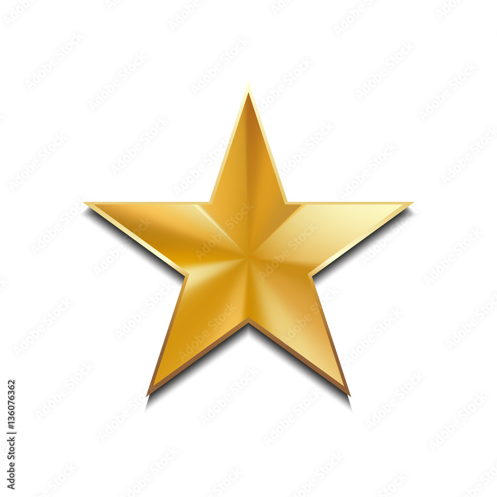 Gold star logo for your design, vector illustration, isolated on white ...
