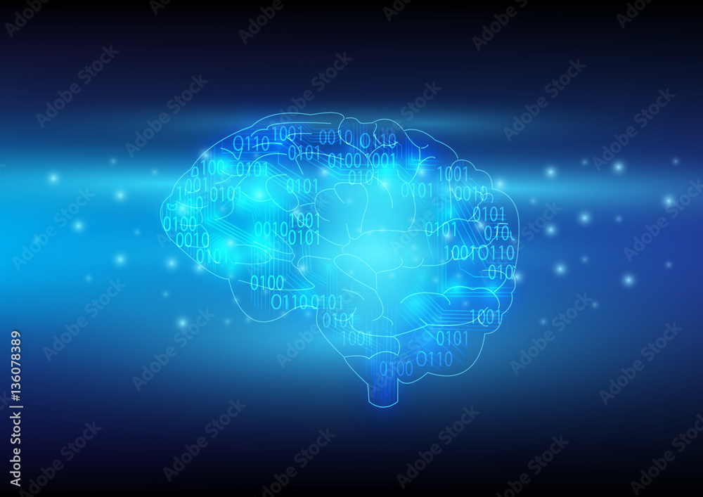 Abstract digital and technology background. Artificial Intelligence ...