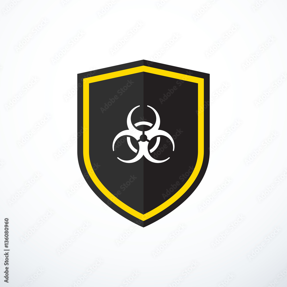 Vector shield with biohazard symbol. Virus protection icon Stock Vector ...
