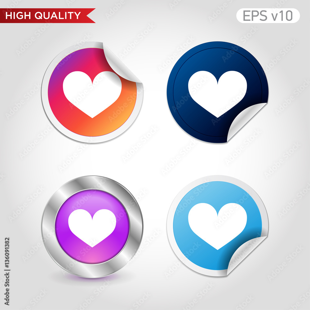 Heart icon. Button with heart icon. Modern UI vector. Stock Vector ...