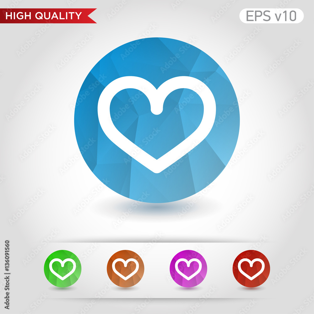 Heart icon. Button with heart icon. Modern UI vector. Stock Vector ...