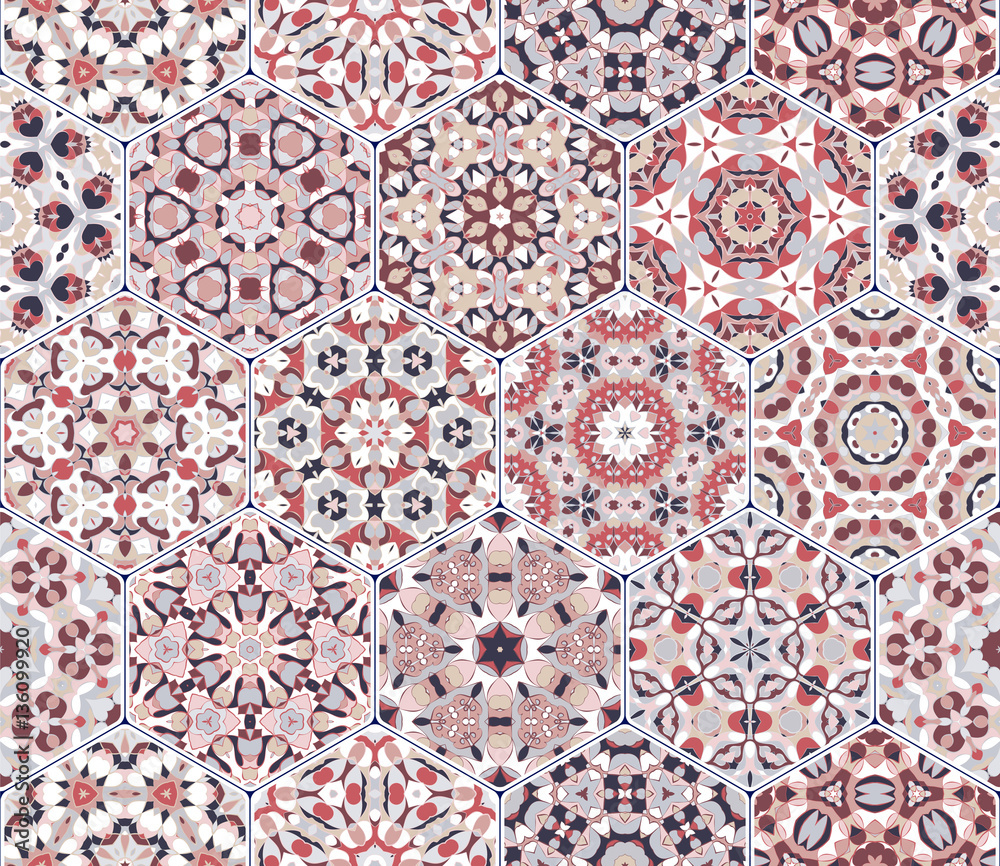 Vector set of hexagonal patterns. Stock Vector | Adobe Stock