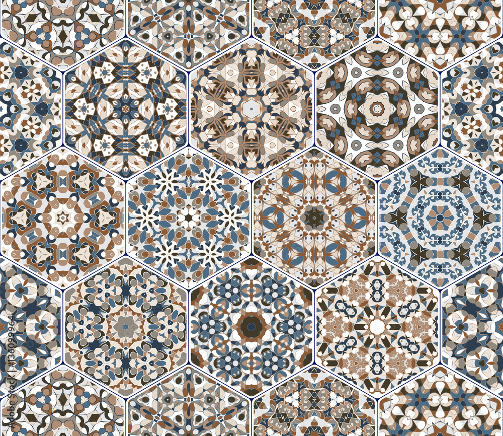 Vector set of hexagonal patterns. Stock Vector | Adobe Stock