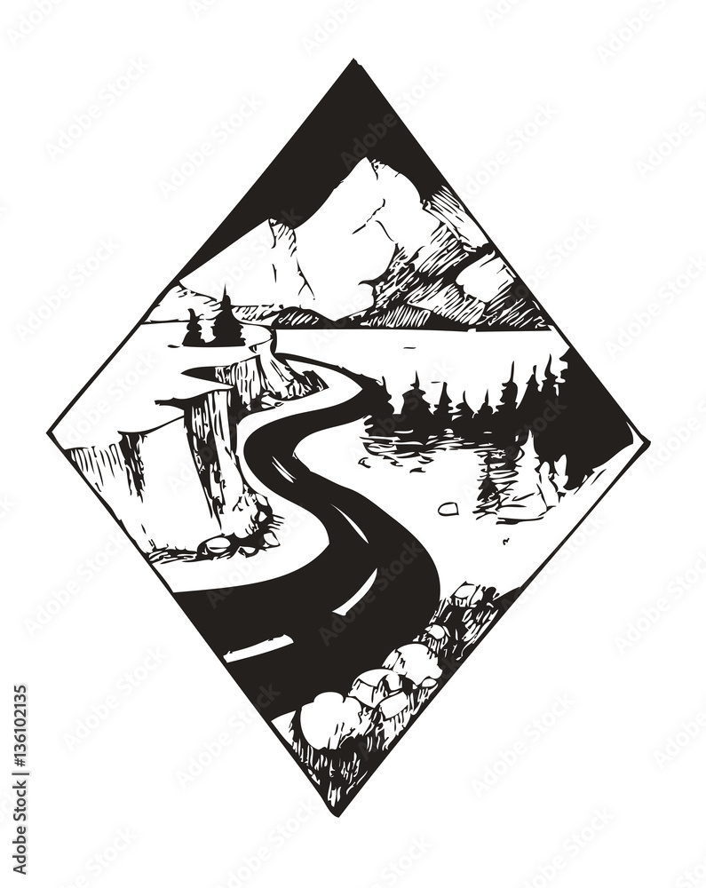 Road sketch Stock Vector | Adobe Stock