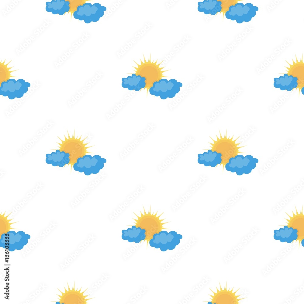 Cloudy weather icon in cartoon style isolated on white background ...