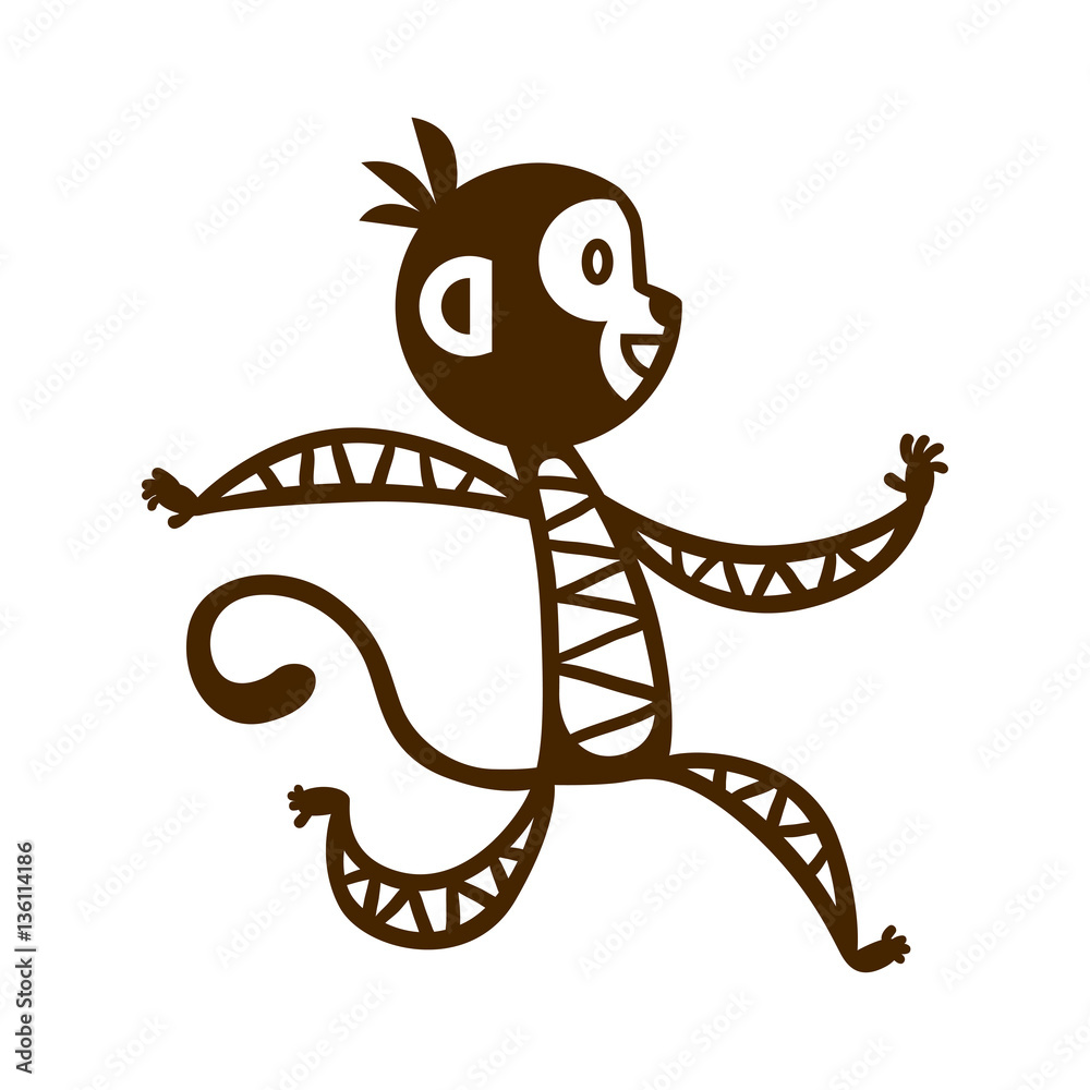Monkey vector illustration. Stock Vector | Adobe Stock