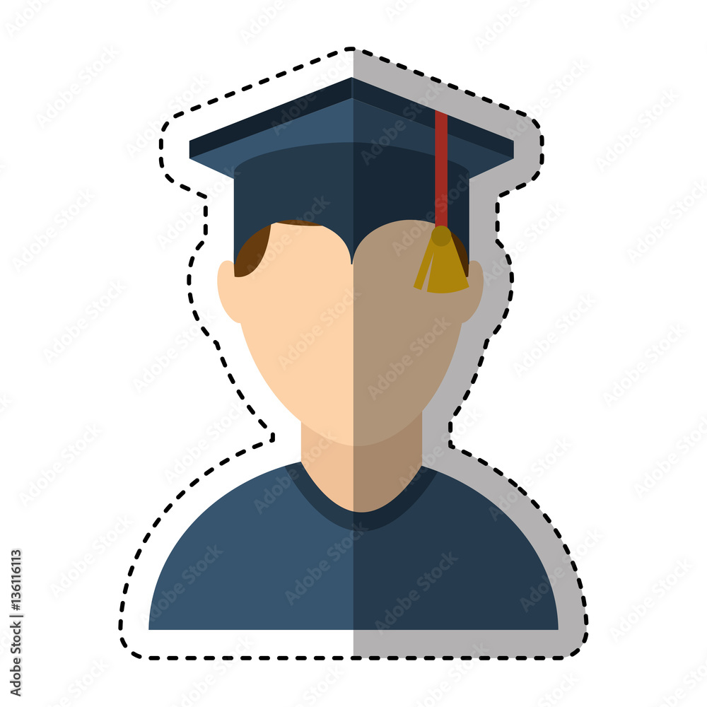 graduate man avatar character vector illustration design Stock Vector ...