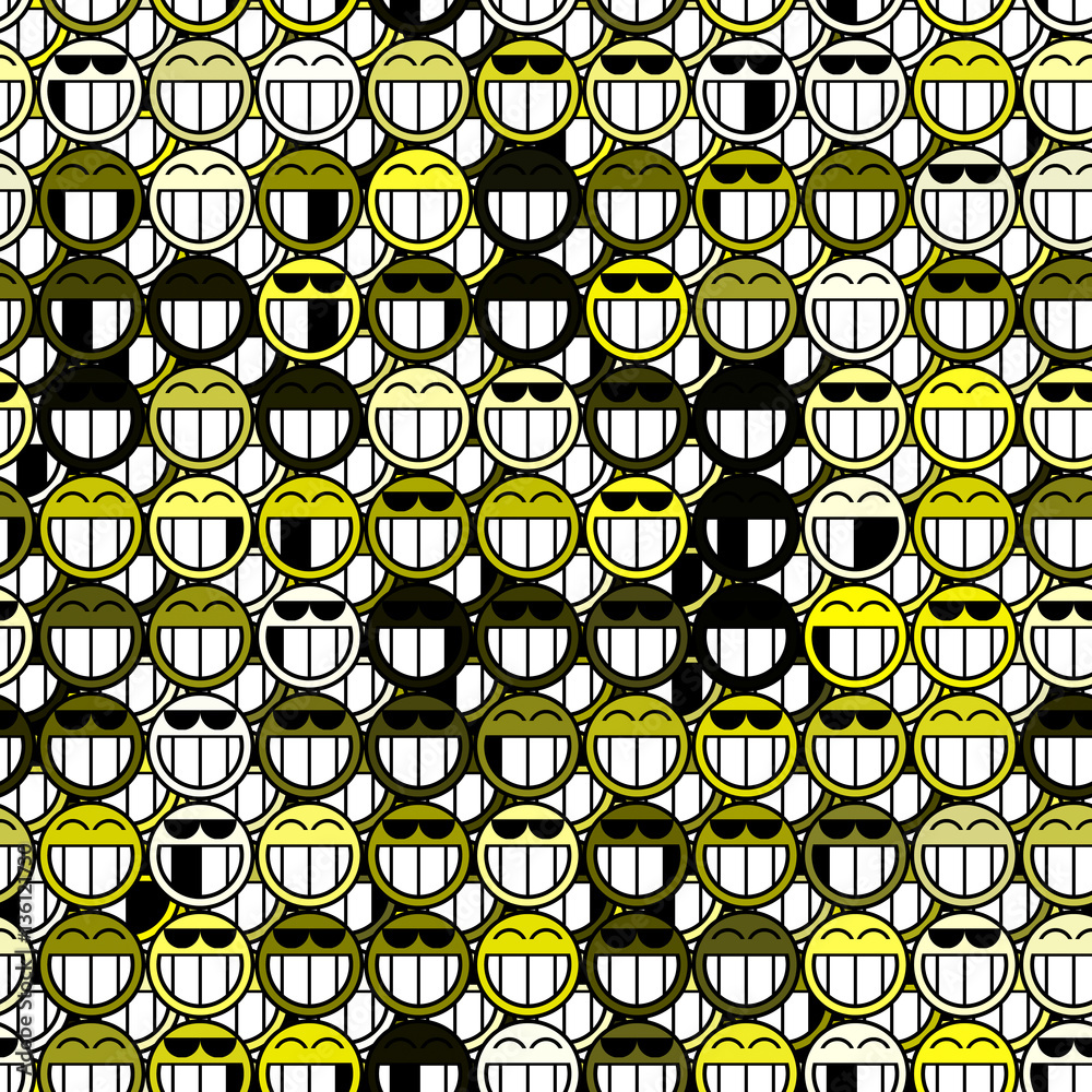 Continuous pattern of smiley icons Stock Illustration | Adobe Stock
