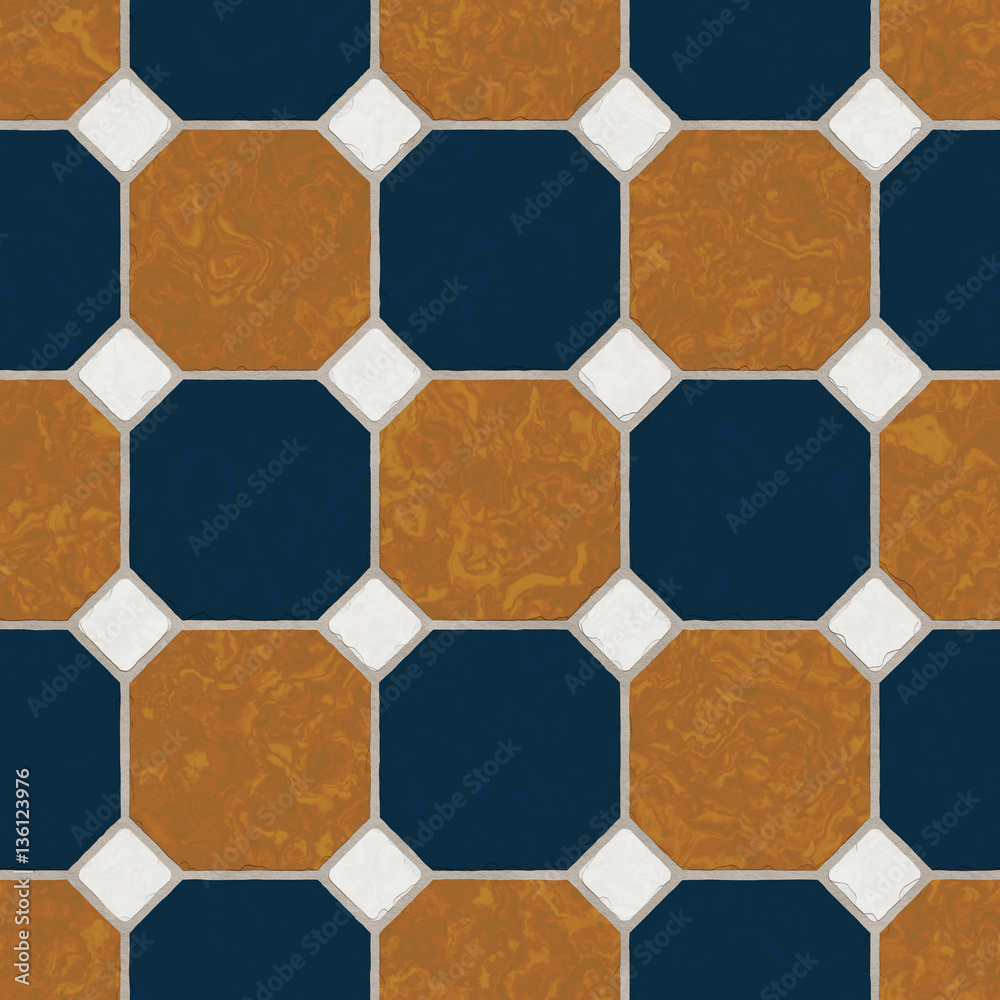 Repeating floor ceramic mosaic pattern Stock Illustration | Adobe Stock