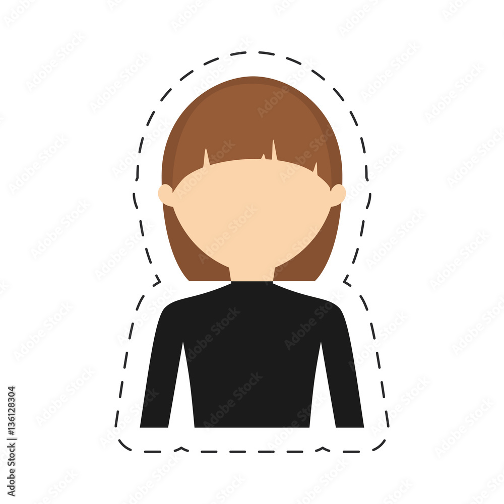 casual woman formal face icon, vector illustration image Stock Vector ...