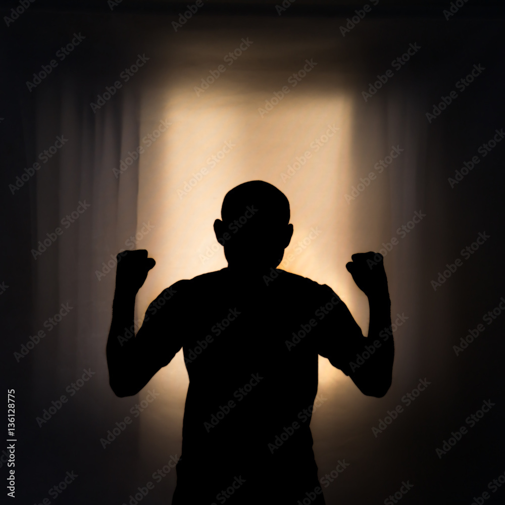 Silhouette of angry man Stock Photo | Adobe Stock