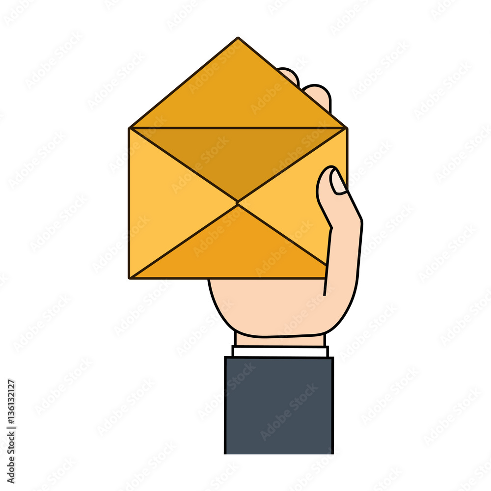 envelope in the hand icon image design, vector illustration Stock ...
