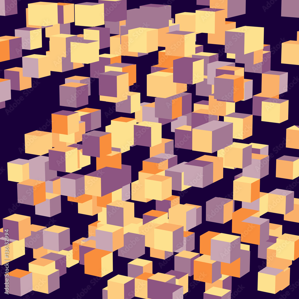 Cubic 3D pixel art for design project - vector illustration Stock ...