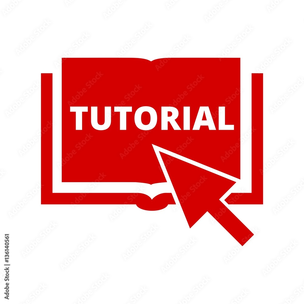 Tutorial icon, book icon - Illustration Stock Vector | Adobe Stock