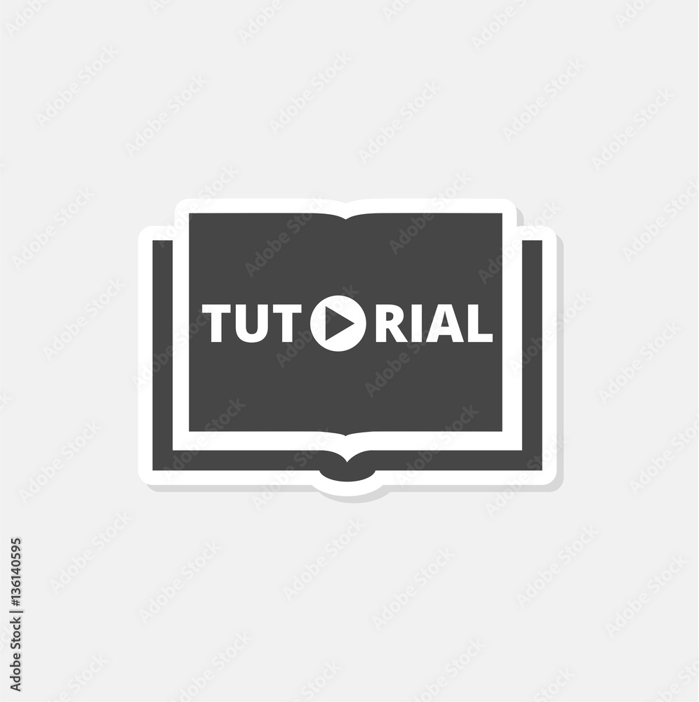 Tutorial icon, book icon - Illustration Stock Vector | Adobe Stock