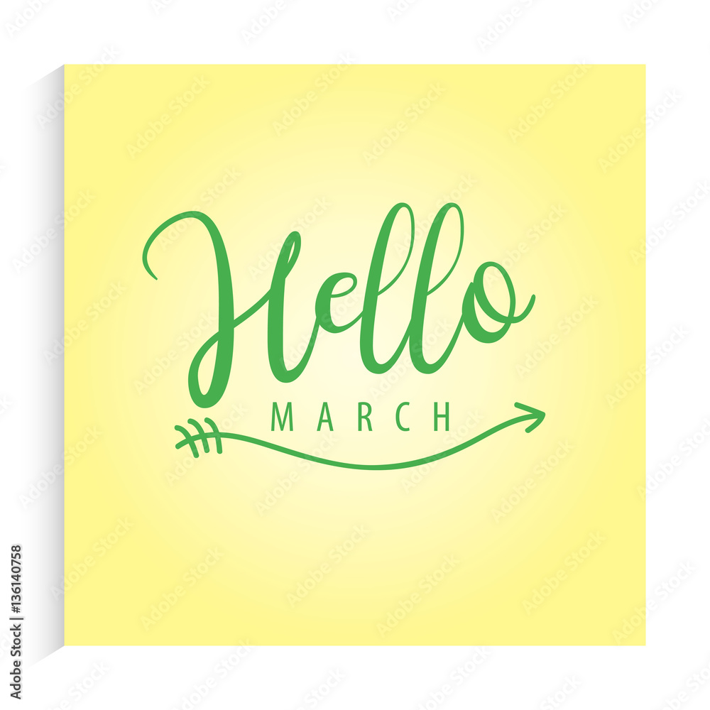 March Greeting Background With Pastel Color Stock Vector | Adobe Stock