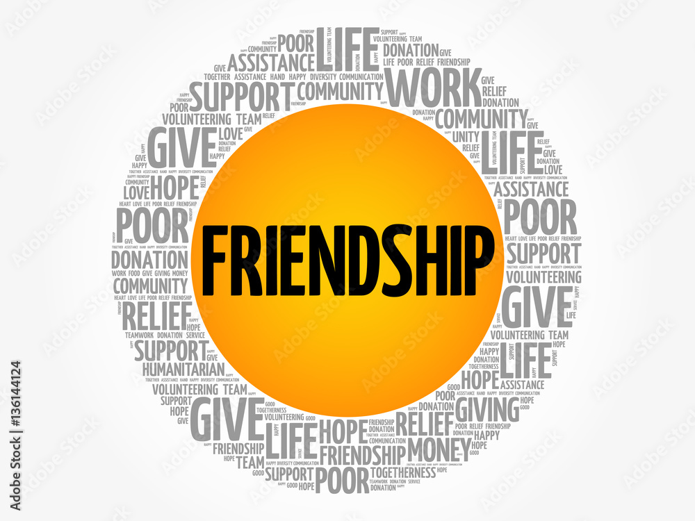 Friendship word cloud collage, concept background Stock Vector | Adobe ...