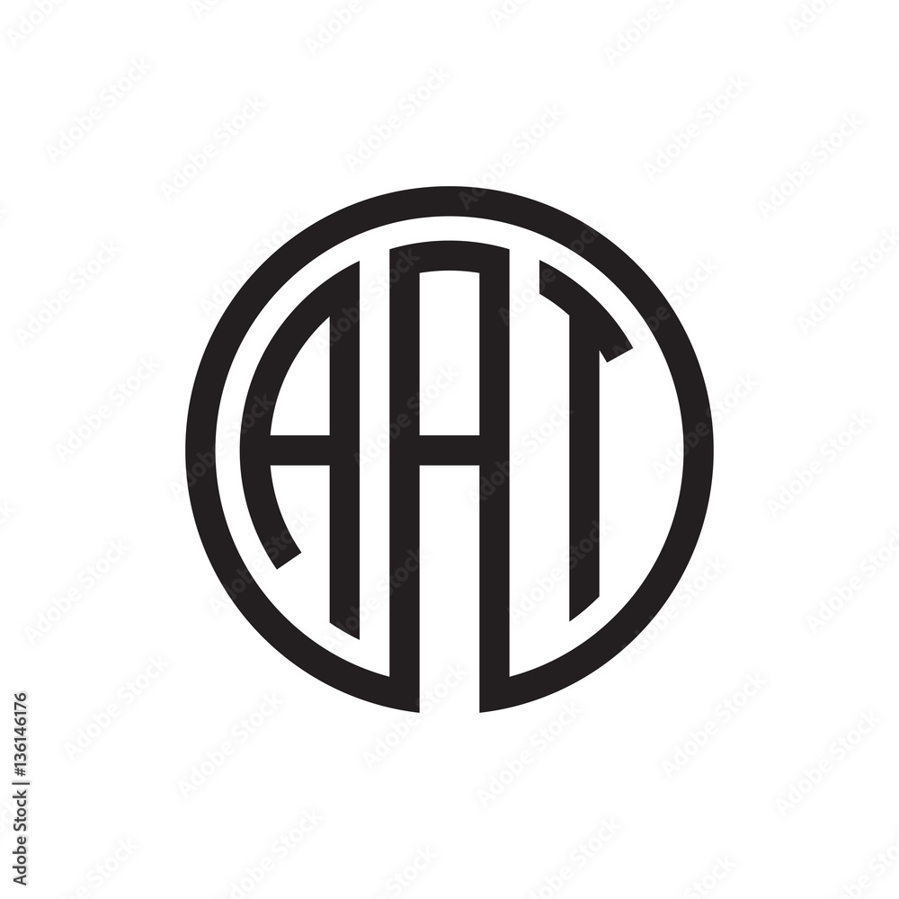 initial three letter logo circle black Stock-Vektorgrafik | Adobe Stock