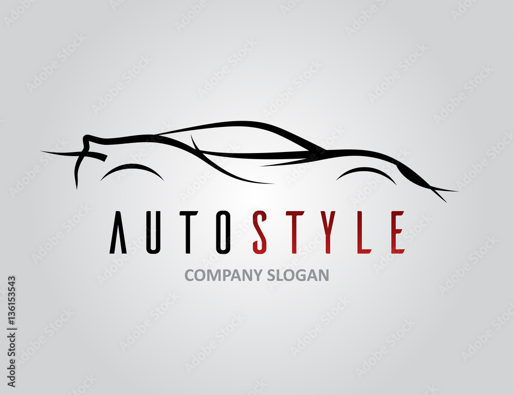 Auto style car logo design with abstract concept sports vehicle icon ...