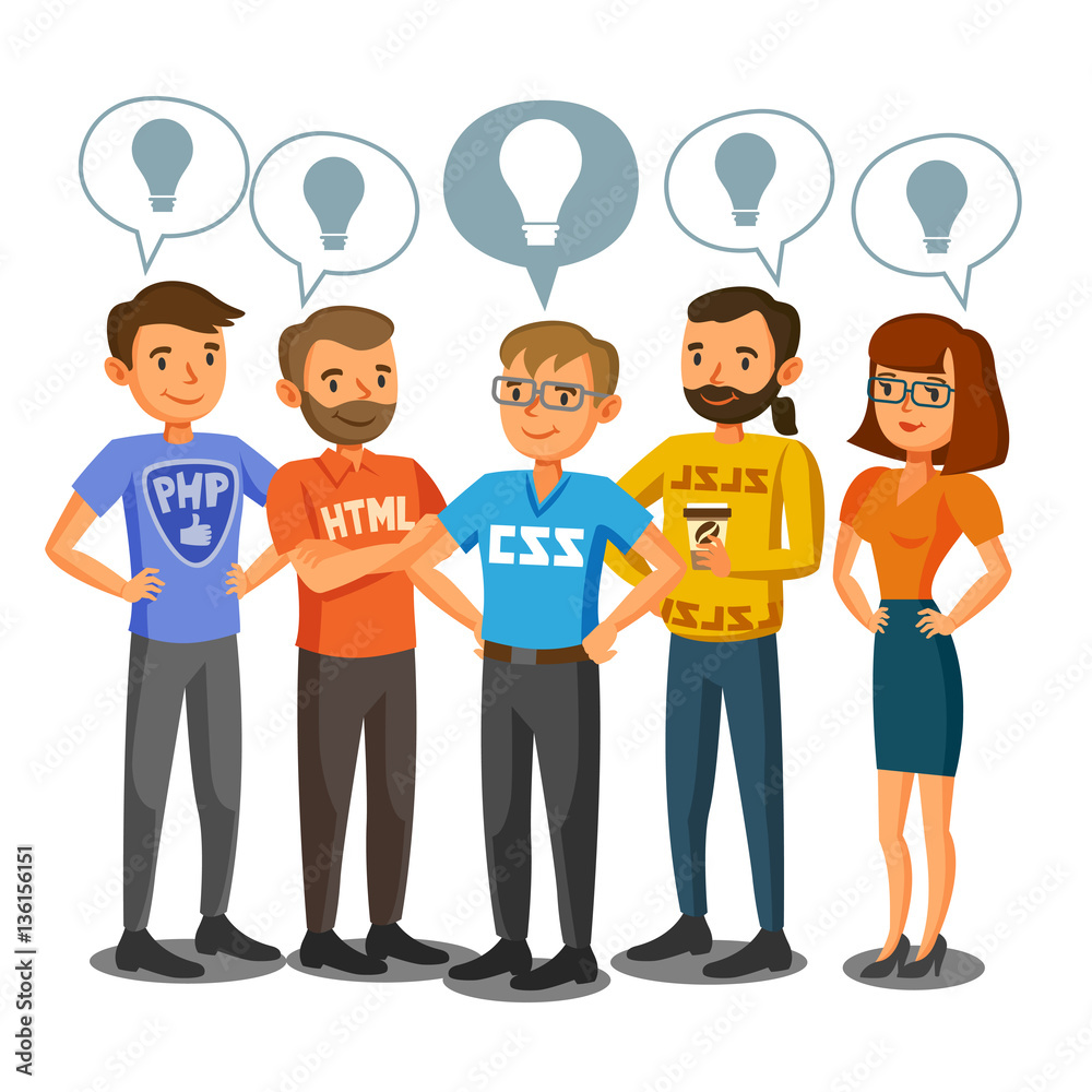 Programmers, developers, process coding, teamwork. Communication Stock ...