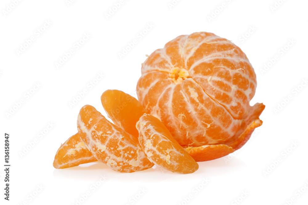 Peeled Clementine isolated on white background Stock Photo | Adobe Stock