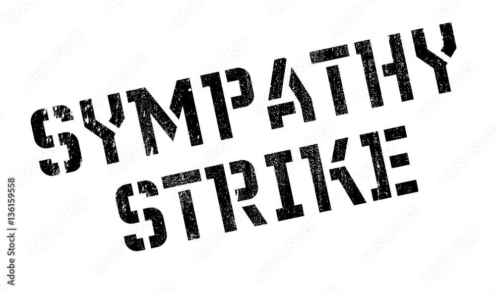 Sympathy Strike rubber stamp. Grunge design with dust scratches ...