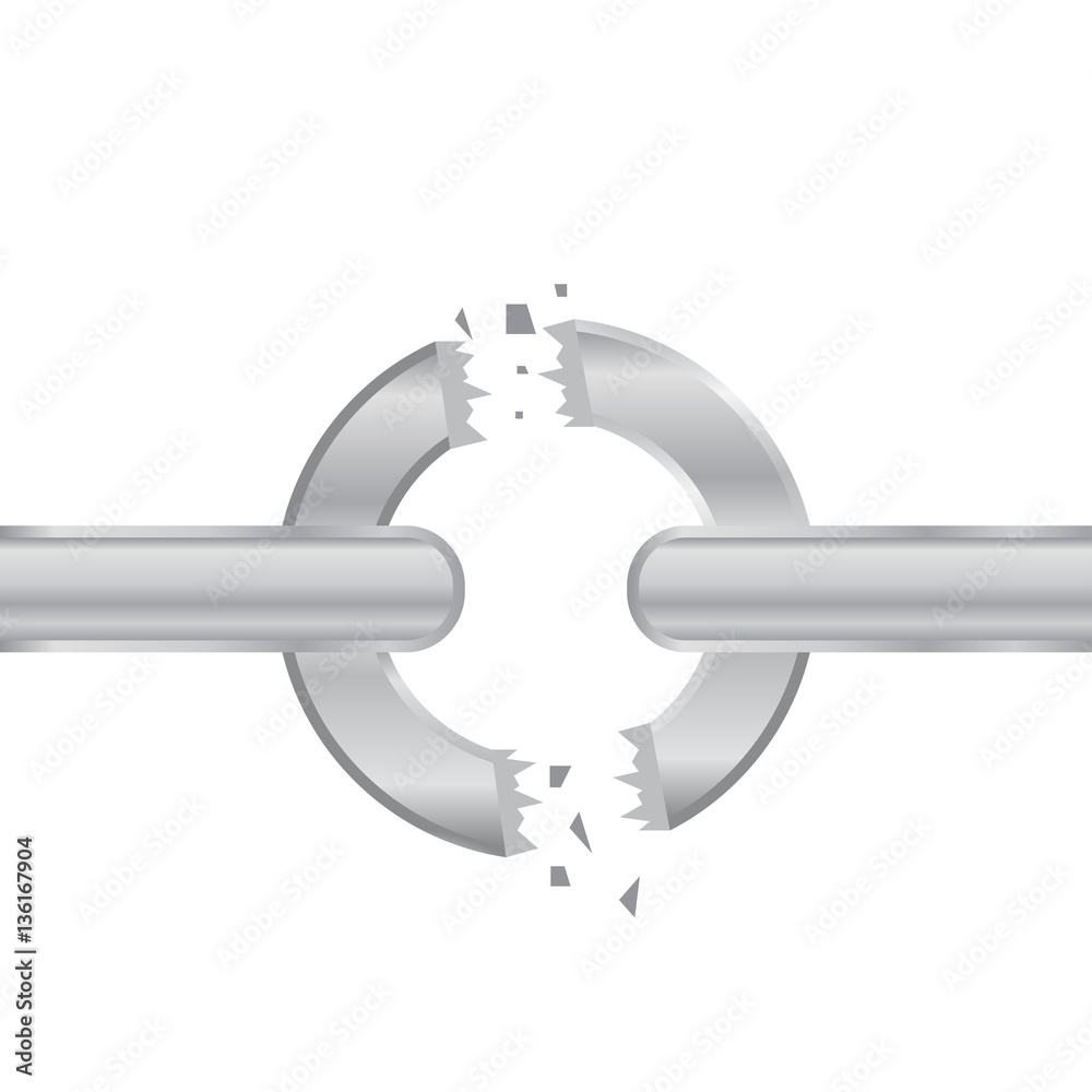 Broken, torn chain Stock Vector | Adobe Stock