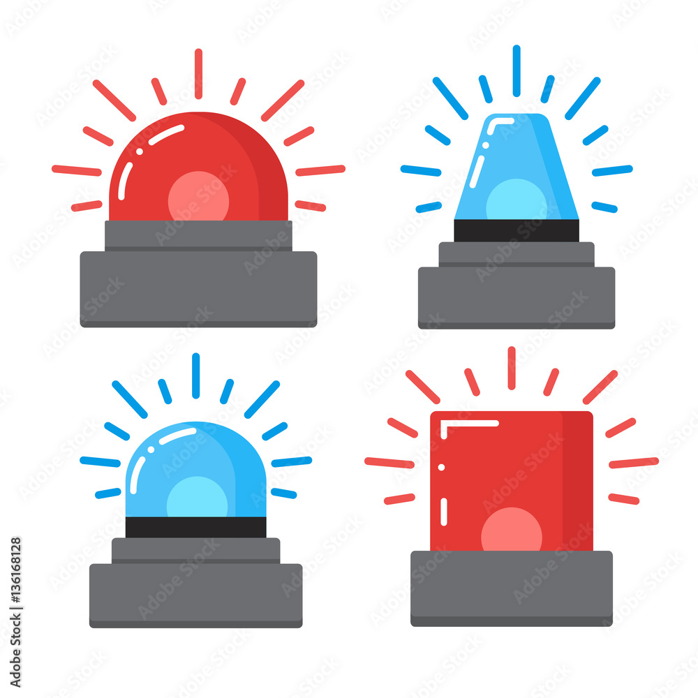 red and blue flashing emergency Stock Vector | Adobe Stock