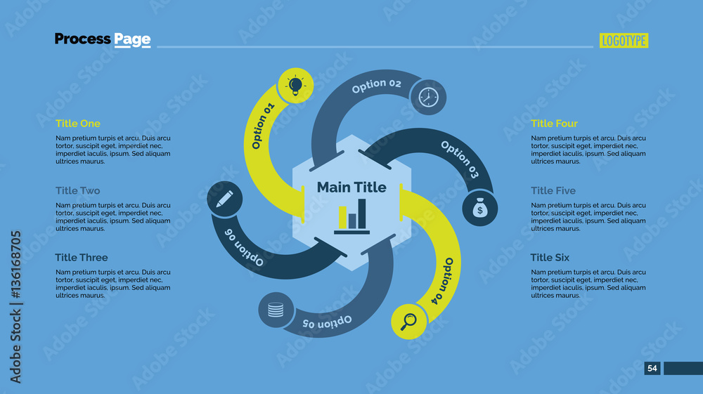 Six Points Plan Slide Template Stock Vector | Adobe Stock