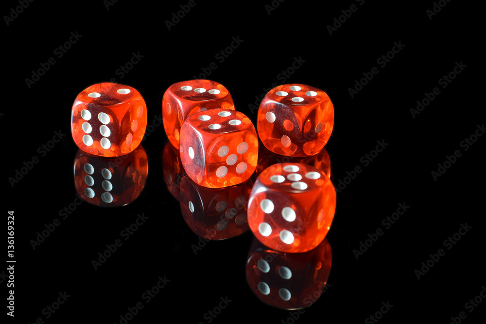 Clear Red Dice