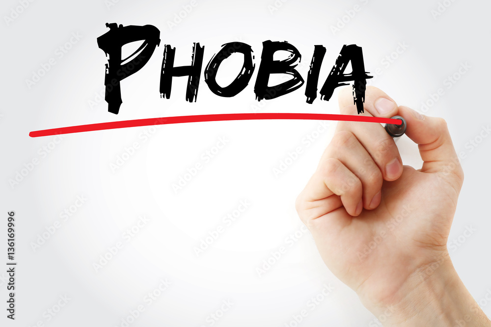 Hand writing Phobia with marker, concept background Stock-Foto | Adobe ...
