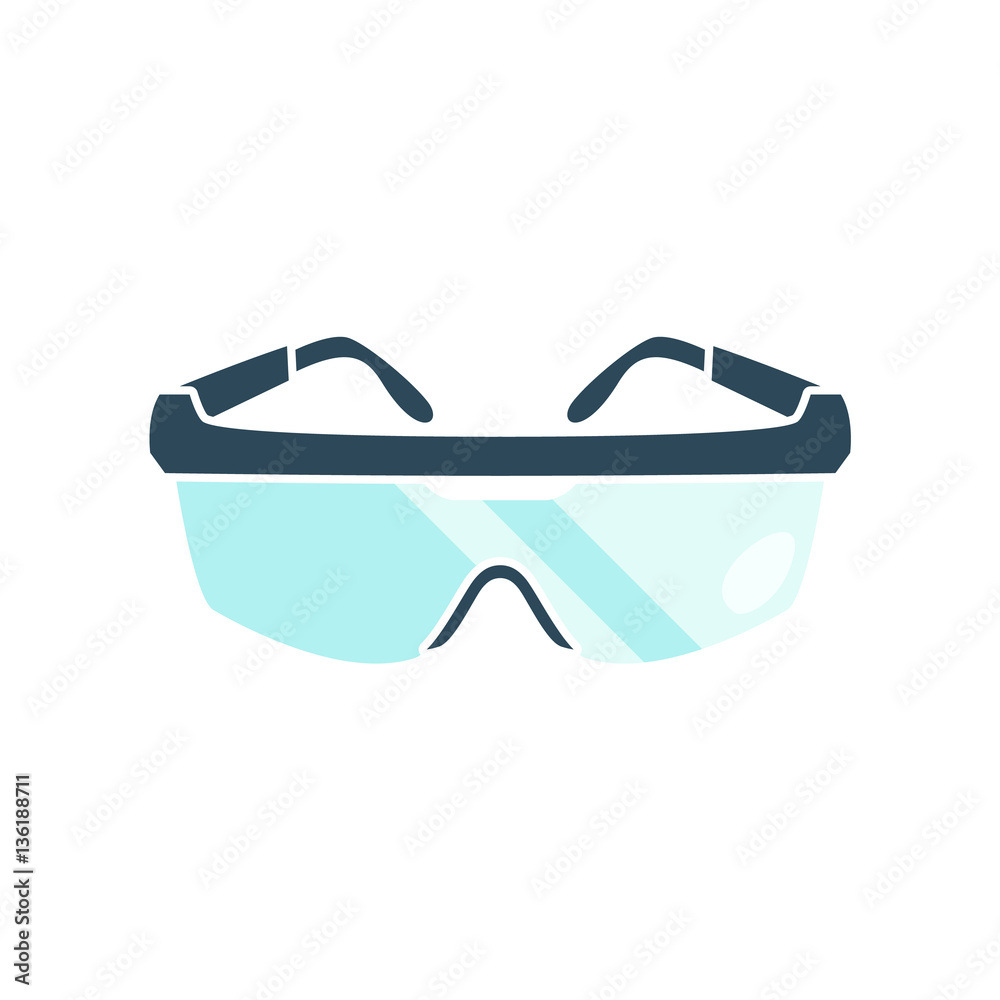 Goggles isolated on white background. Flat styled vector illustration ...