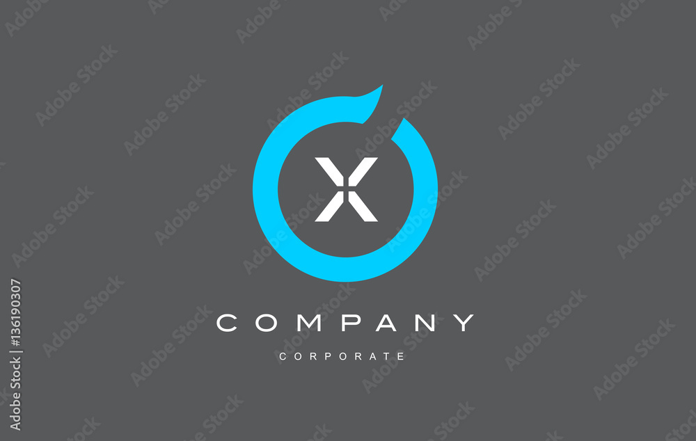 X letter alphabet blue circle logo vector design Stock Vector | Adobe Stock
