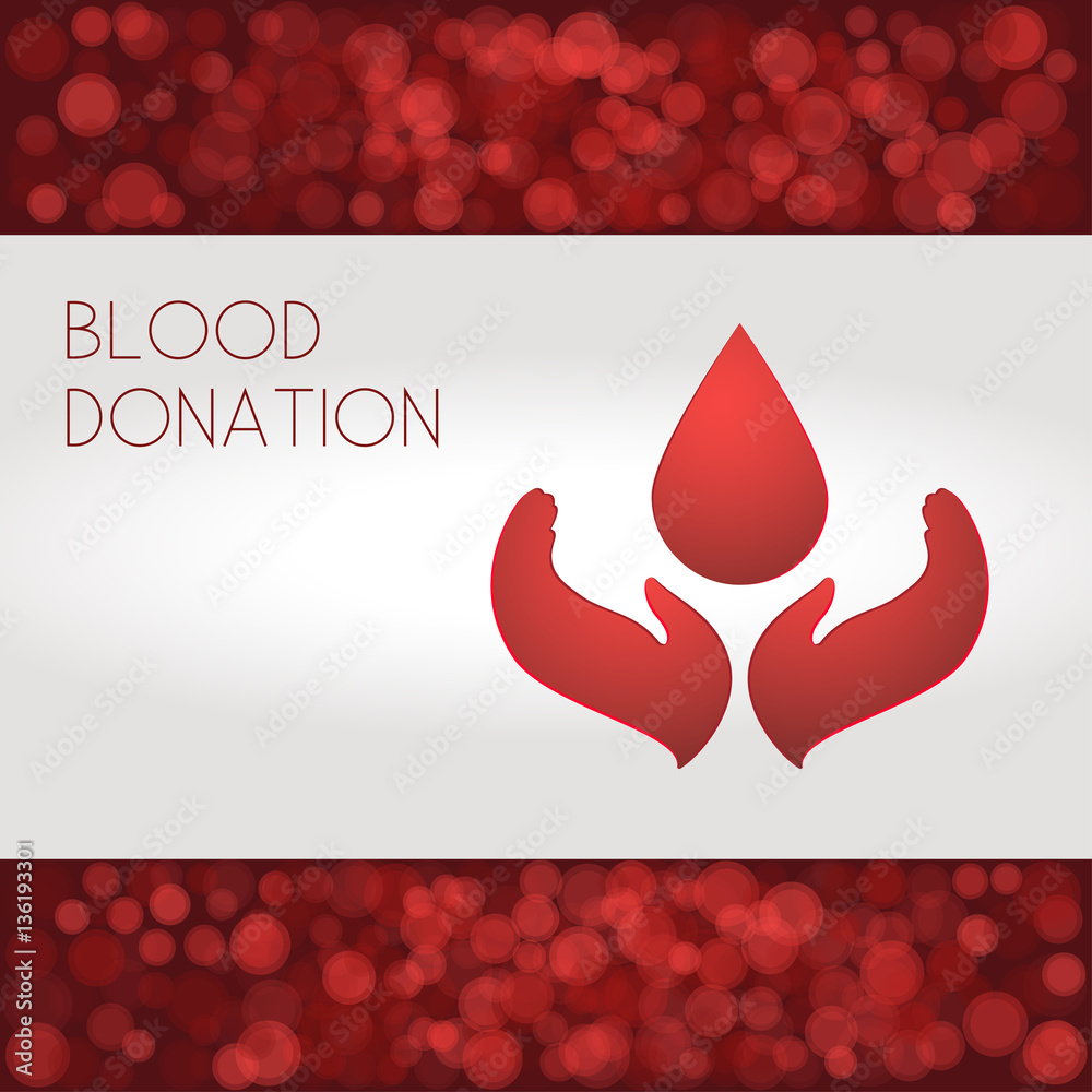 Red blood cells Vector illustration Poster template Drop of blood in ...