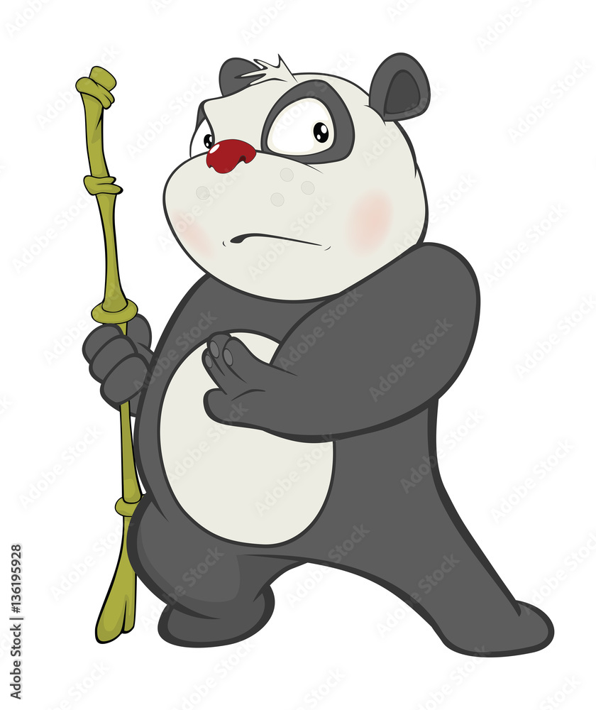 Illustration of a Cute Panda. Cartoon Character Stock Vector | Adobe Stock