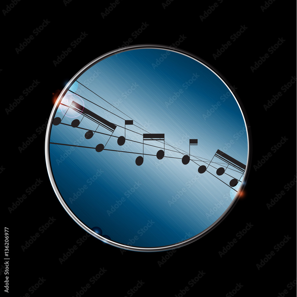 Distorted music pentagram and notes border Stock Vector | Adobe Stock