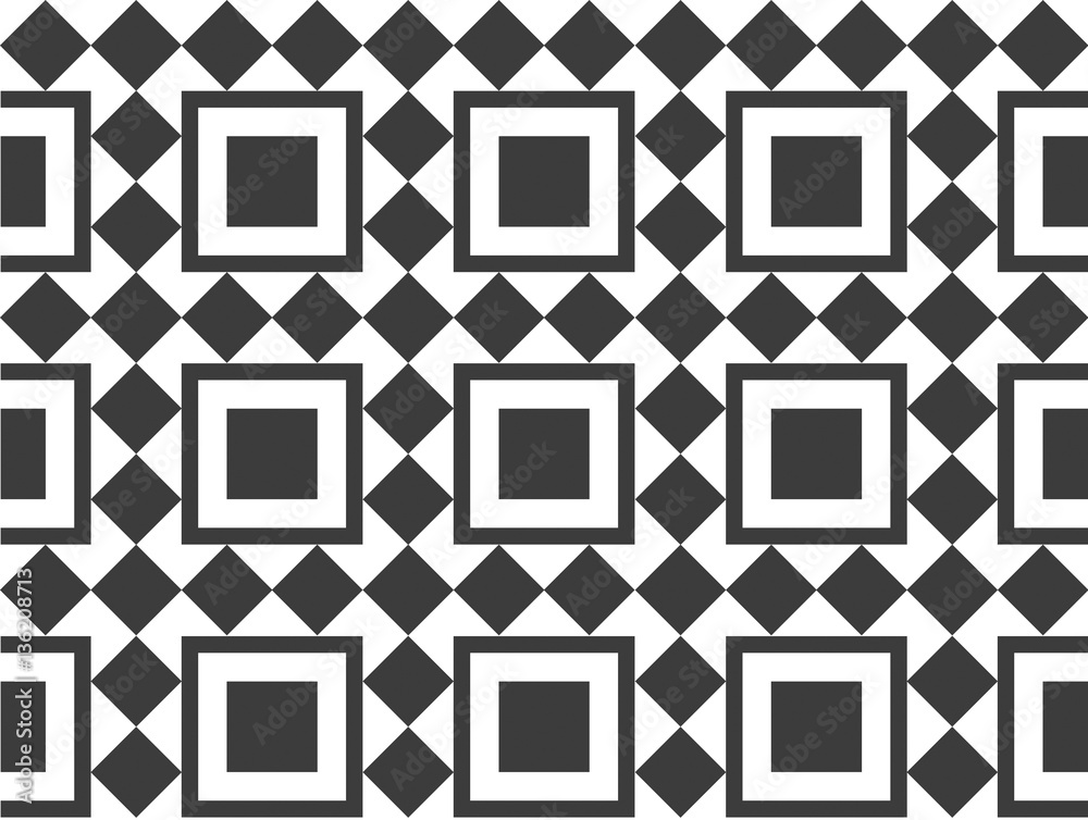 seamless black and white square pattern Stock Vector | Adobe Stock